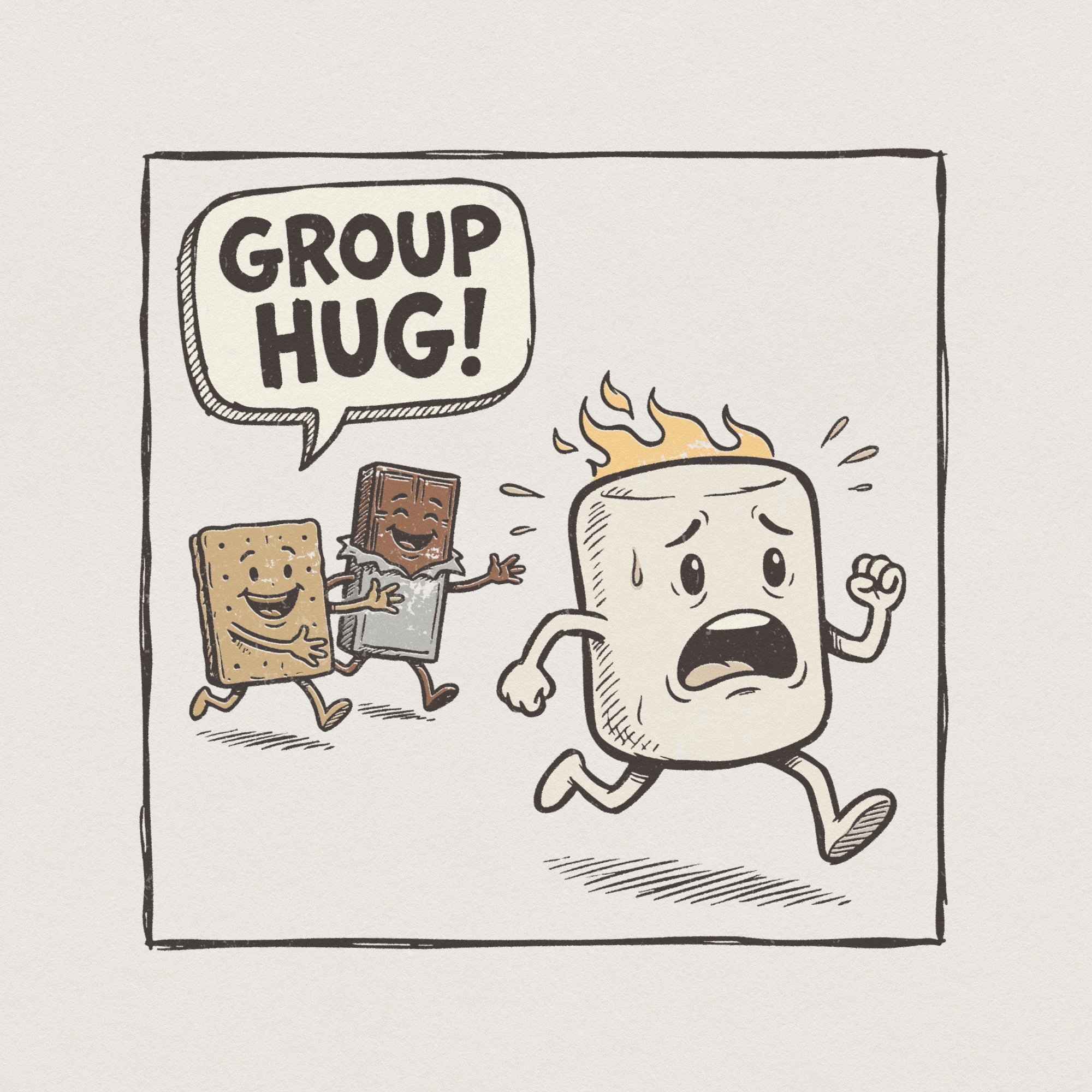 Group Hug! PNG, Funny S'mores Marshmallow Digital Download - 300 DPI ...