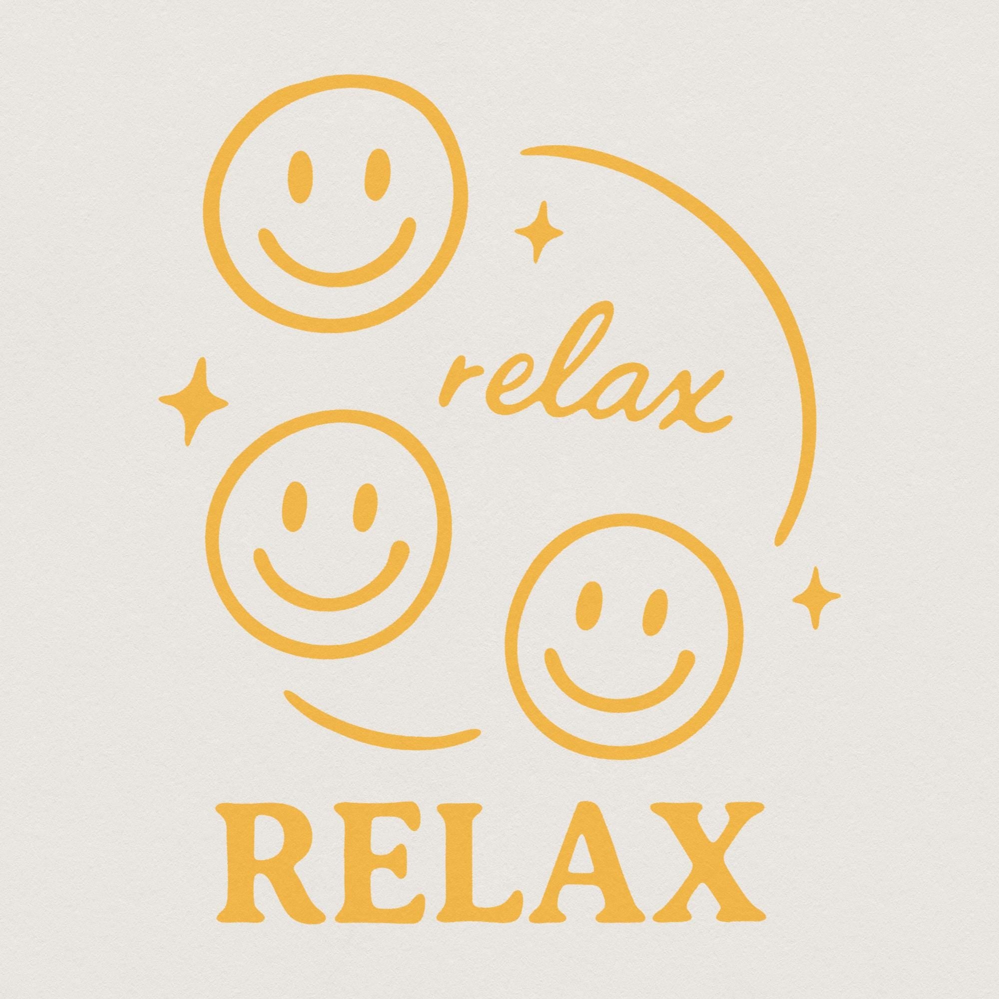 Relax PNG, Smiley Face Digital Download - 300 DPI Design for T-Shirt ...