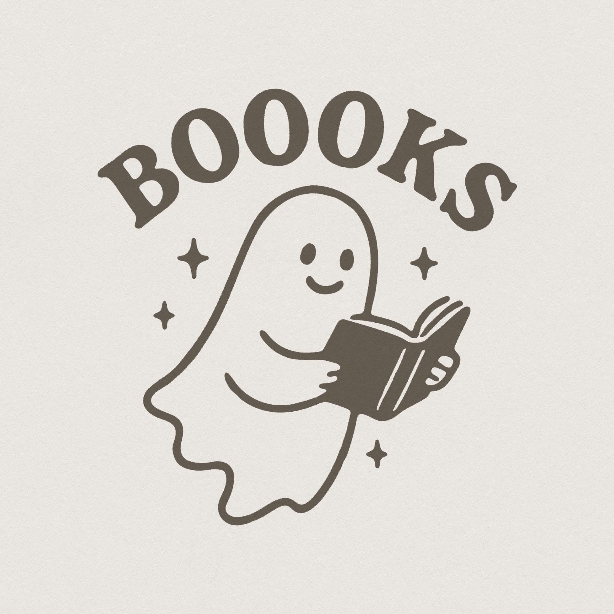 Boooks PNG, Cute Reading Ghost Clipart - 300 DPI Design for T-Shirt ...
