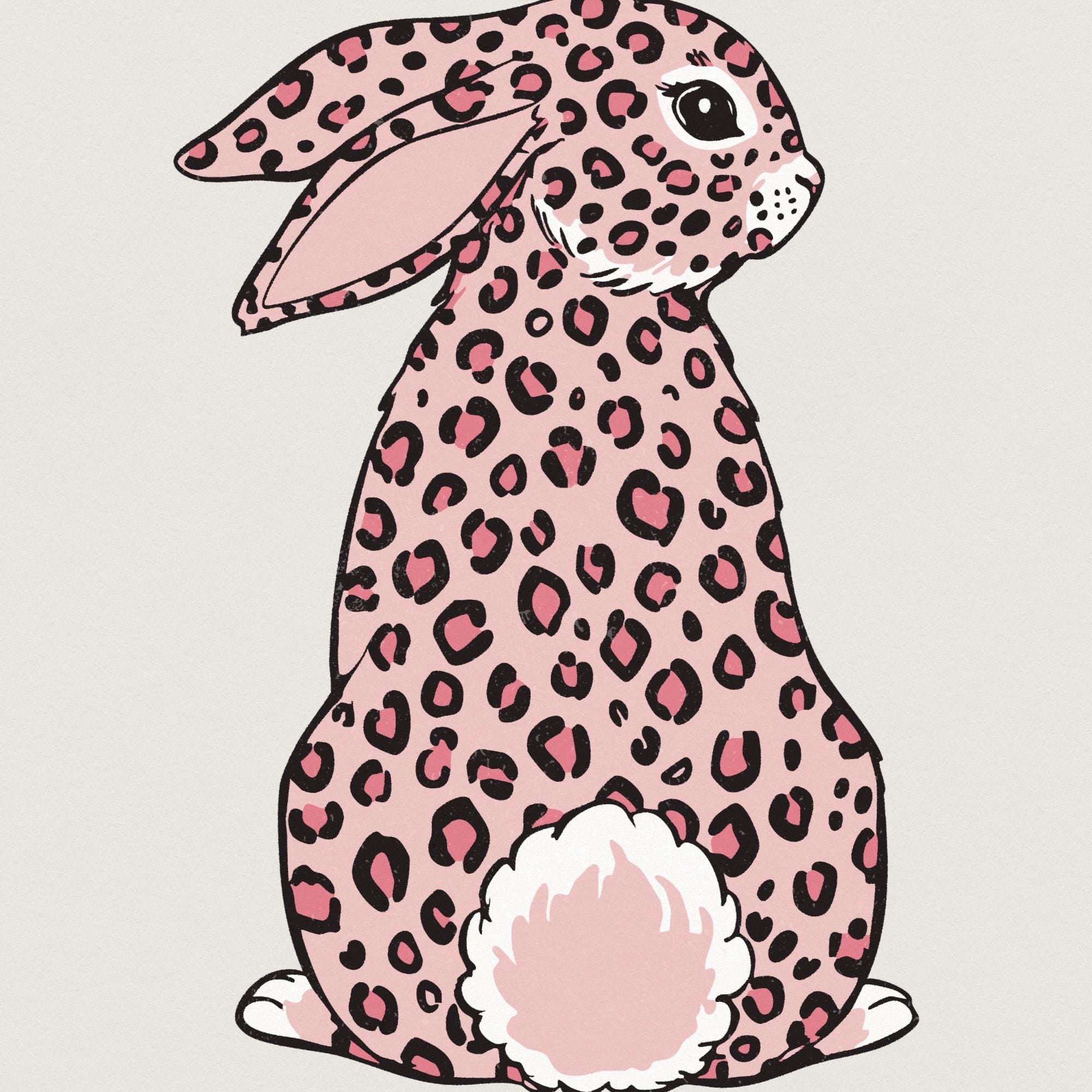 Pink Leopard Print Rabbit PNG, Cute Animal Clipart - 300 DPI Design for ...