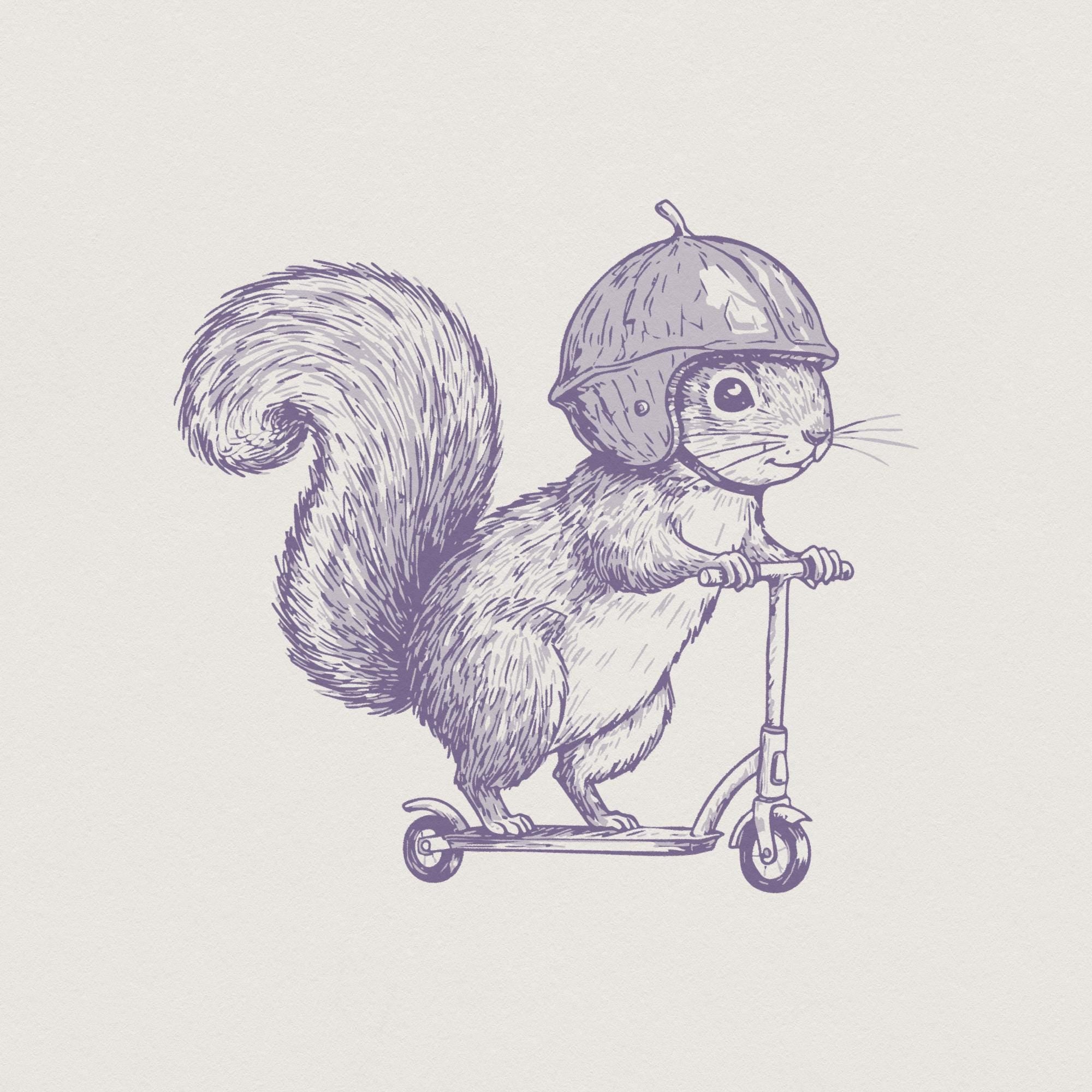 Cute Squirrel PNG Clipart, Funny Quirky Squirrel Design - 300 DPI ...