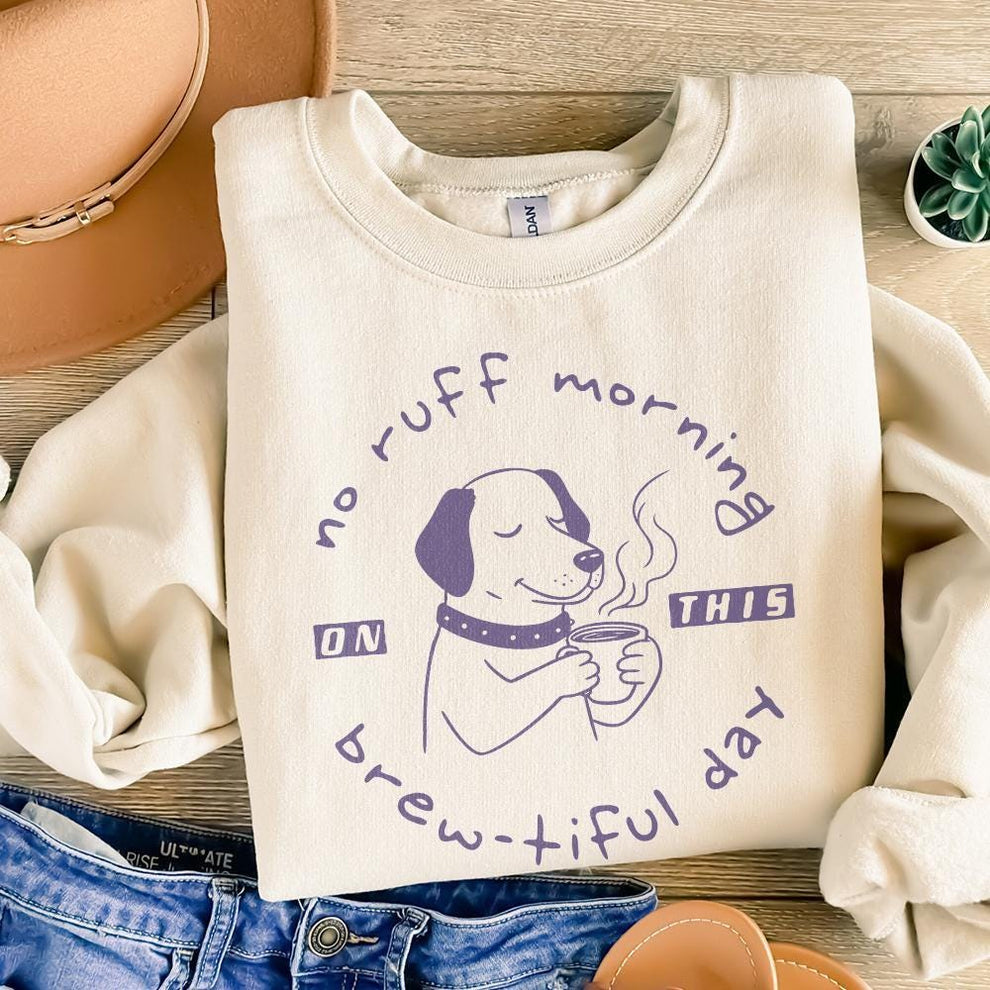 No Ruff morning Coffee png, Retro Illustration - 300 DPI Design for T ...
